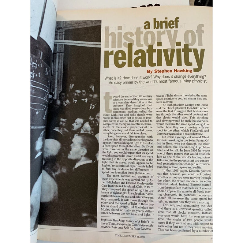 Vintage Time Magazine Dec. 31, 1999 Person of the Century Albert ...