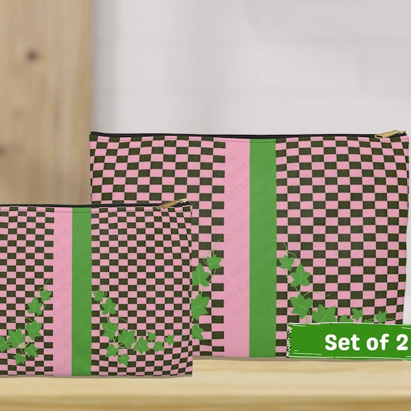 Pink and Green Checkered Bag - Etsy