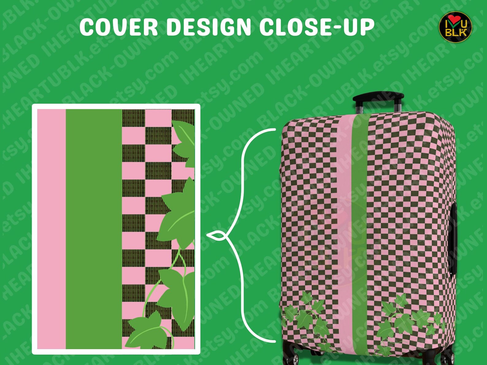 Pink Luggage Cover | Green Suitcase Cover | Sorority Gifts for Women ...