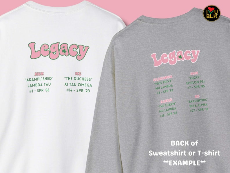 Custom Sorority Legacy Shirts | Family Gifts for Sorors | D9 Mother ...