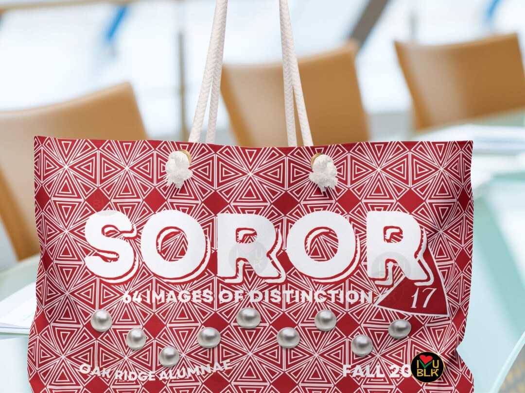 Soror Red Handbag | Sorority Anniversary Line Reunion Weekender Bag ...