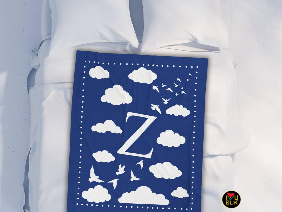 Blue & White Sorority Blanket | White Dove Graphic Soft Throw ...
