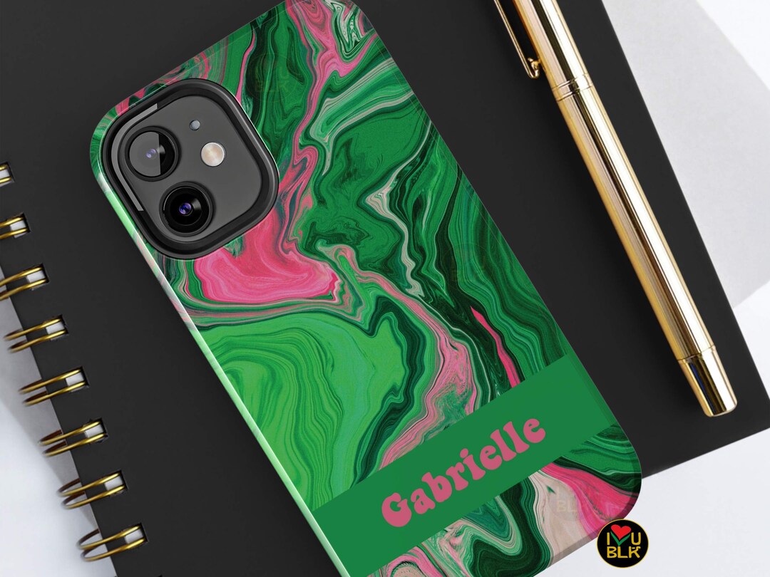 Pink and Green Swirls Phone Case | Tough Cellphone Protector | Custom ...