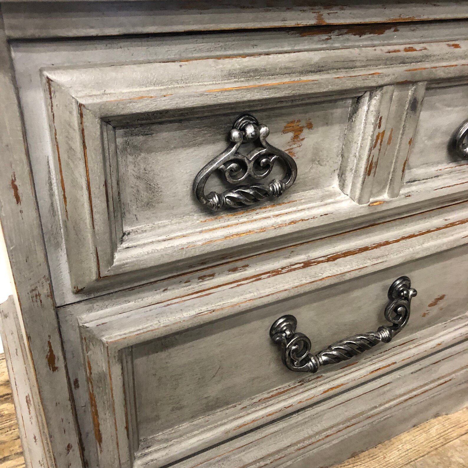 Grey & Black Distressed Night Stand End Table Masculine - Etsy