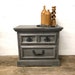 Grey & Black Distressed Night Stand End Table Masculine Gothic Style ...