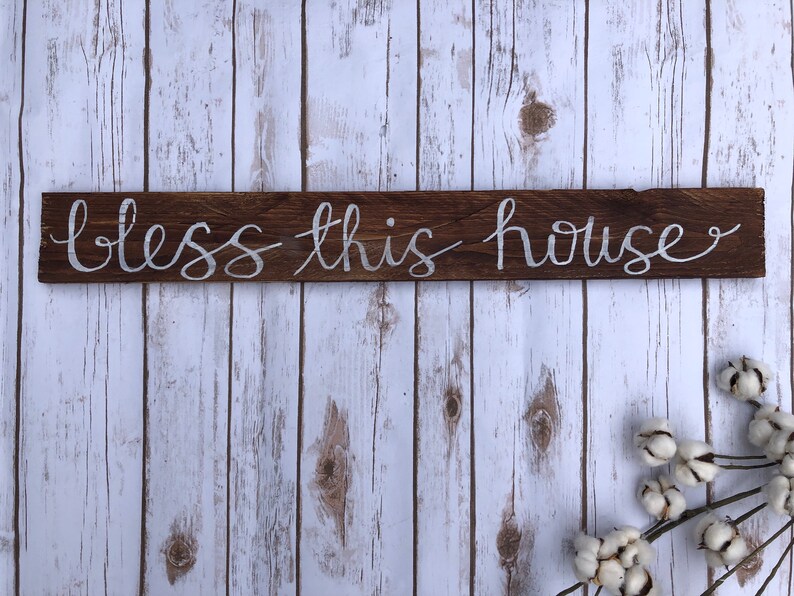 Bless This House Sign Small Rustic Reclaimed Wood Hand Painted - Etsy