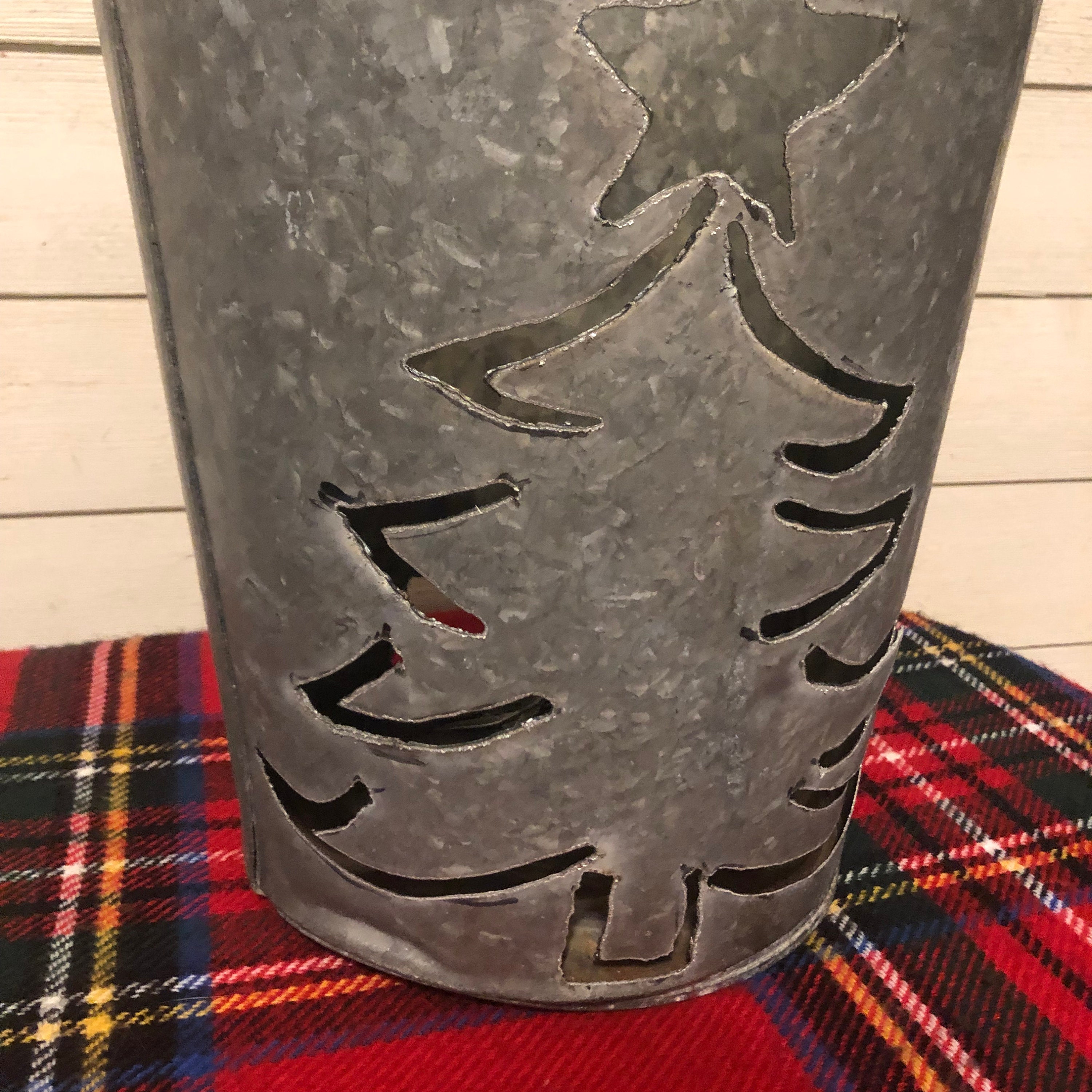 Christmas Tree Galvanized Sap Bucket - Holiday Present - Outdoor Porch ...