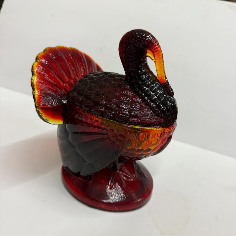 Glass Turkey Candy Dish - Etsy