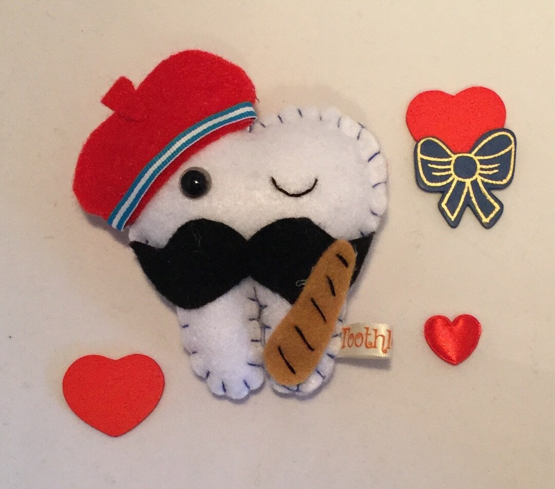 French Themed Tooth Fairy Pillow Frenchman Tooth With Huge Moustache - Etsy