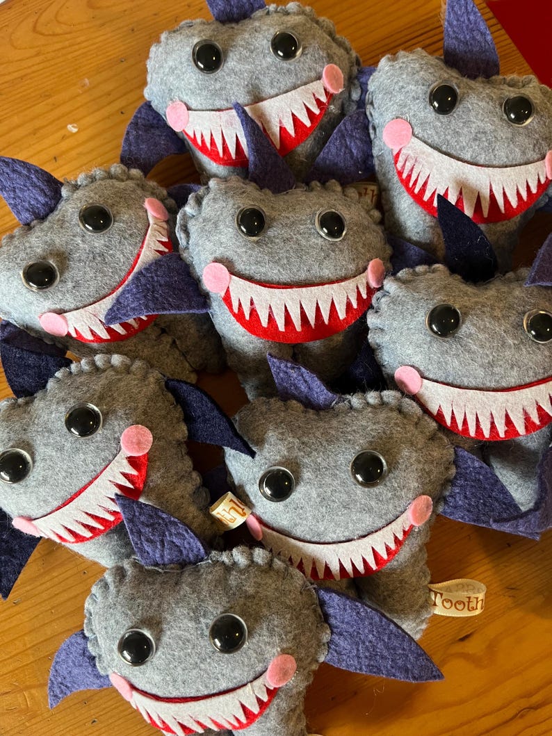 Shark Tooth Fairy Pillow Tooth Fairy Box, Shark Tooth Pillow ...