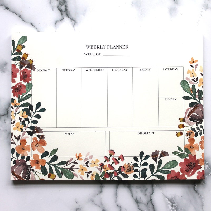 Weekly Planner Pad - Etsy