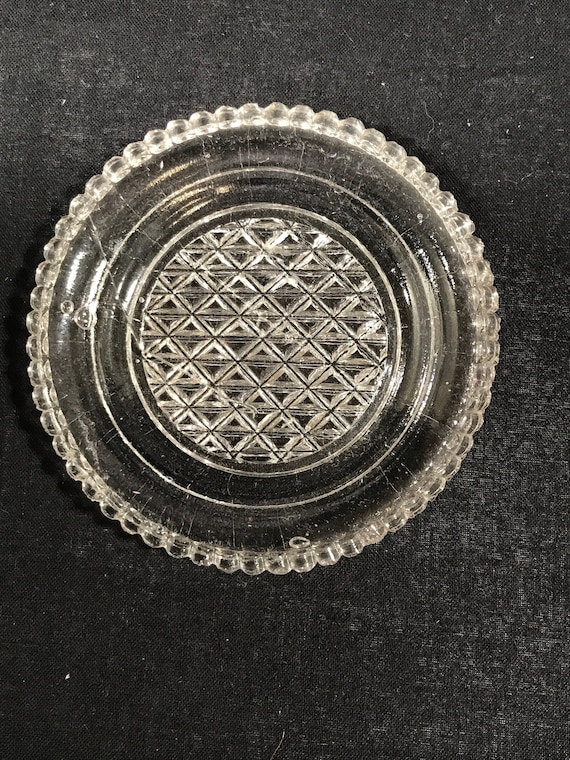 Geometrics Cup Plate Flint Glass EAPG Boston Sandwich | Etsy