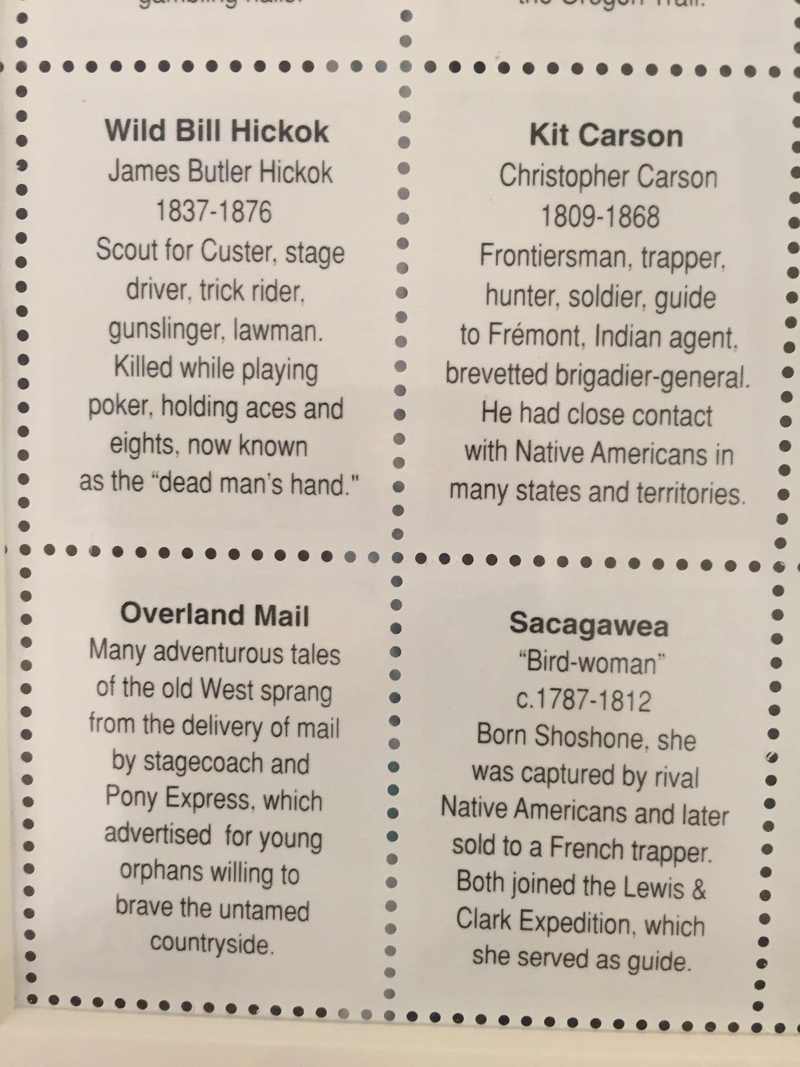 Stamp Sheet legends of THE West Framed and Matted, Reverse View, Mint ...