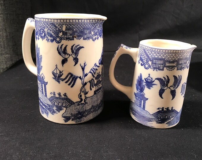Pair of Graduated Sizes Blue Willow Milk or Cream Pitchers Japan MIJ - Etsy