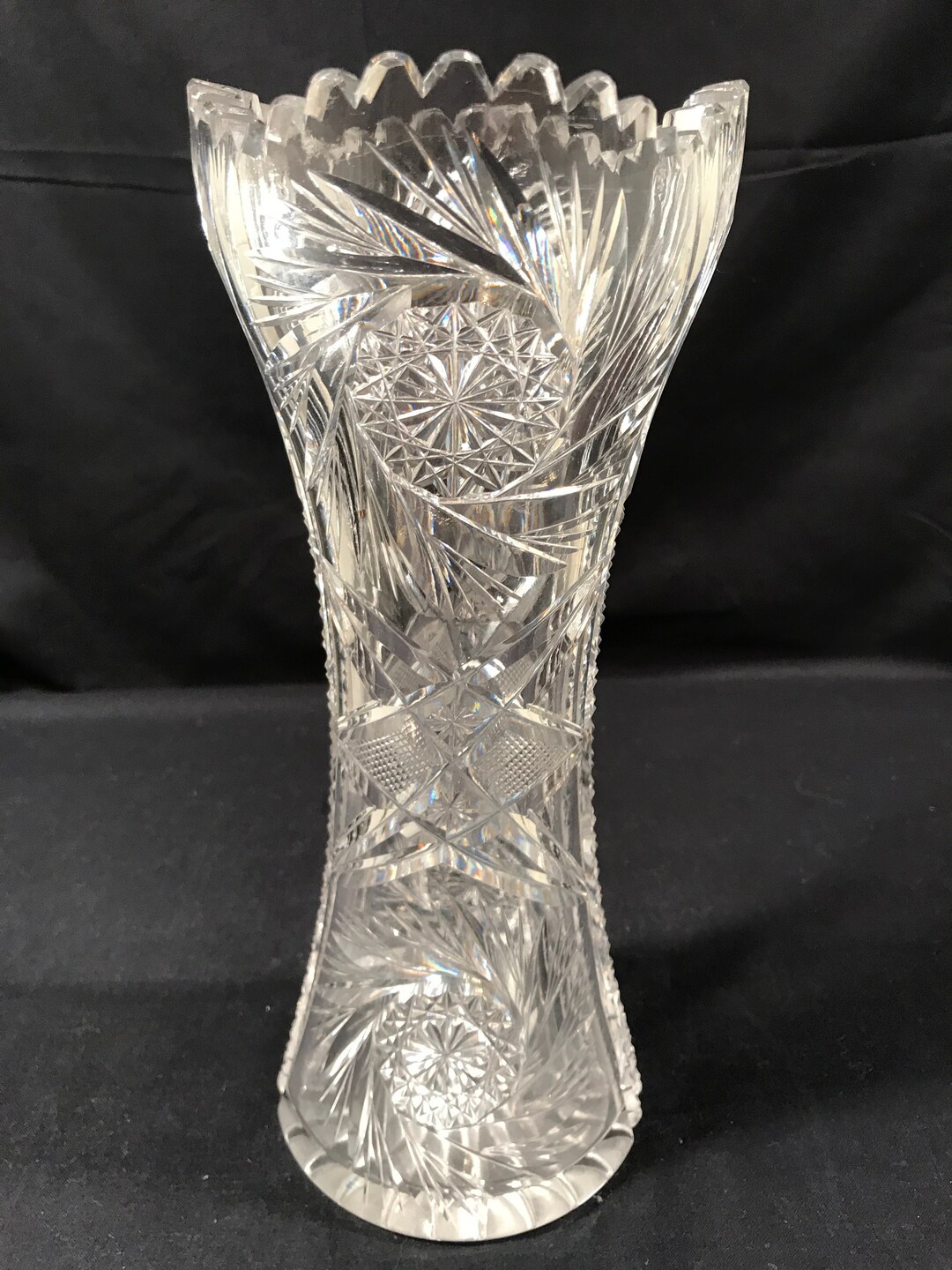 ABCG American Brilliant Cut Glass 10" Corset Vase, Zippered Sides - Etsy