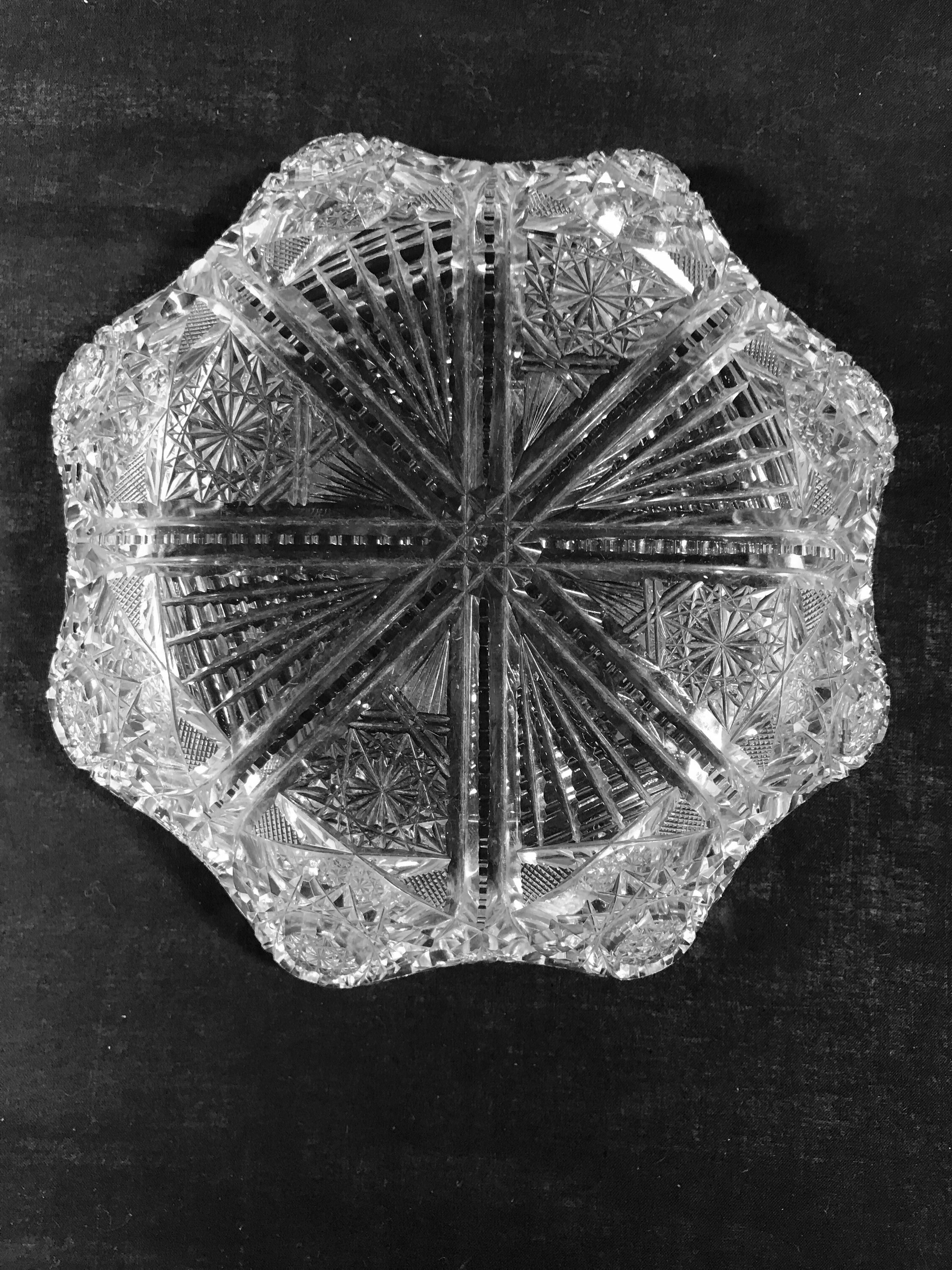 ABCG American Brilliant Cut Glass Star Shaped Bowl 8 3/4" by Pairpoint ...