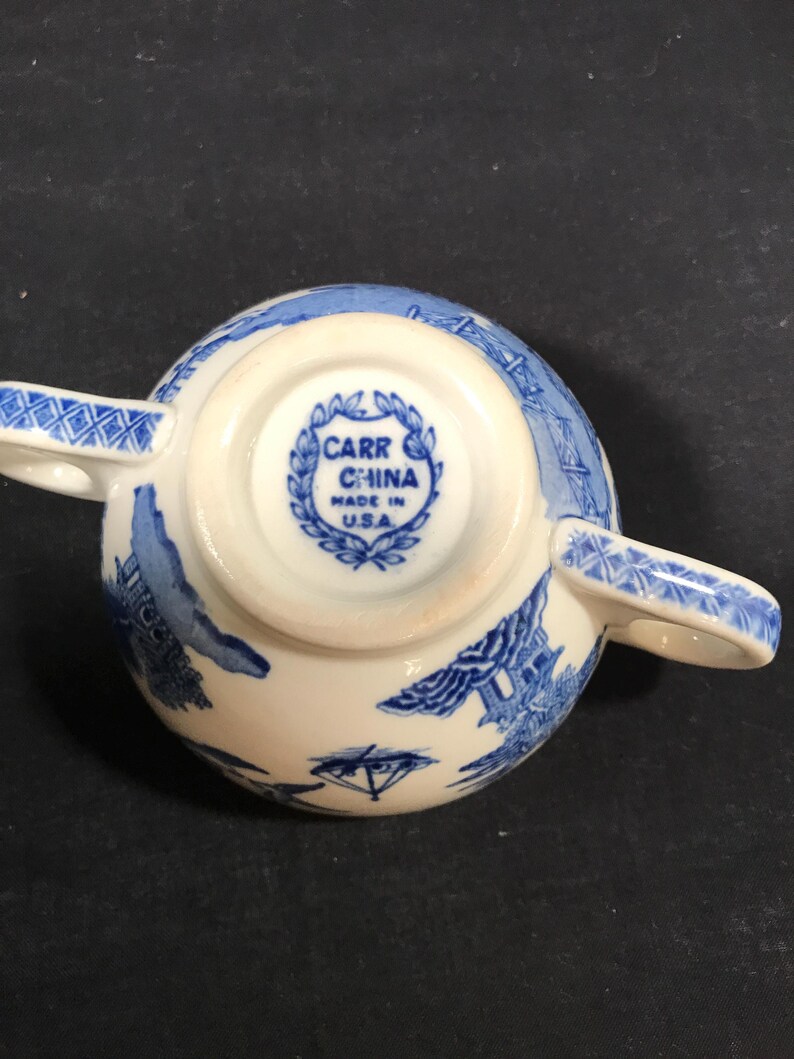 Vintage Carr China Thick Restaurant BLUE WILLOW Cream Soup Single Bowl ...