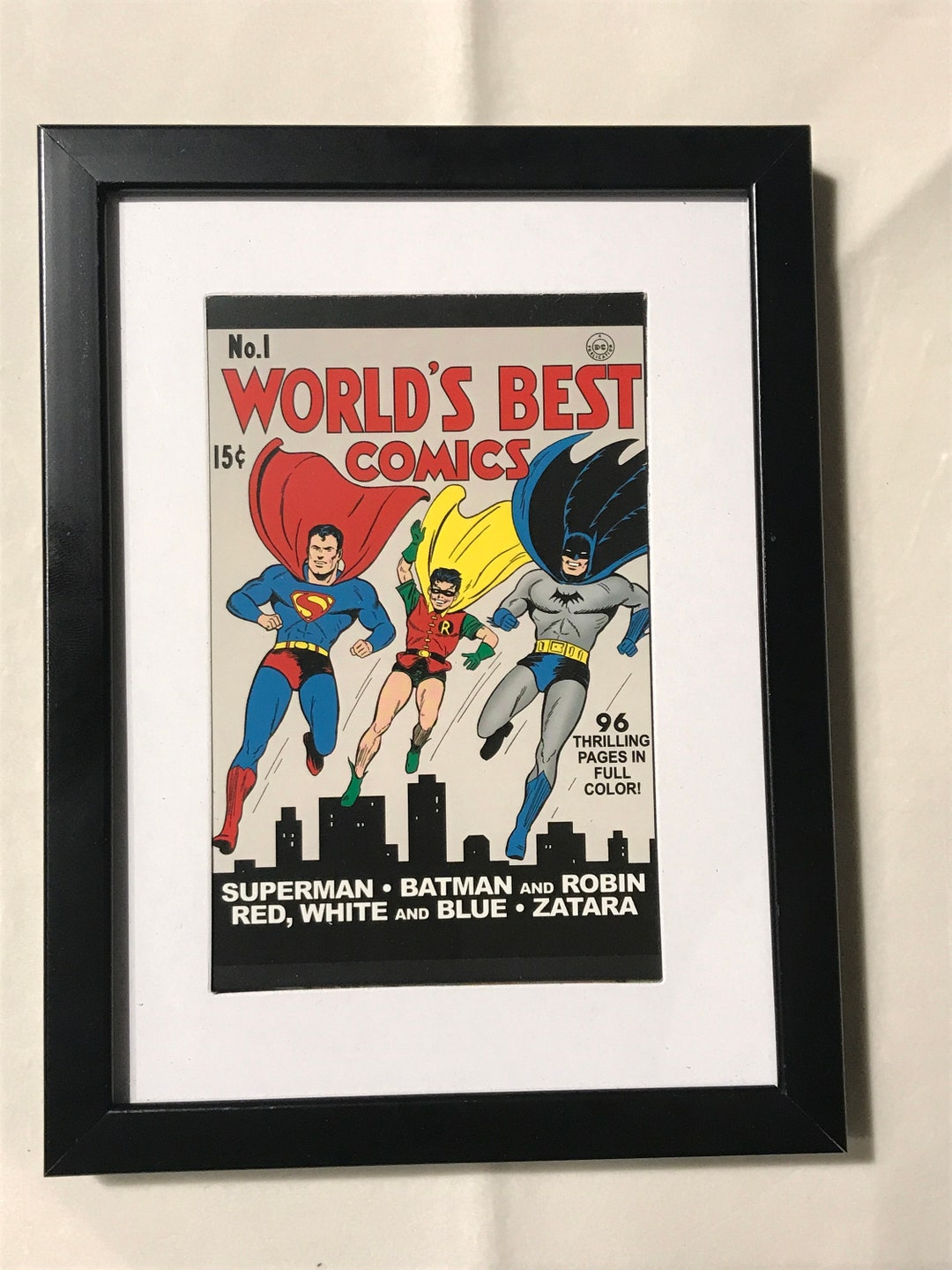 DC Comics Framed & Matted 6x8 Postcard Art WORLDS BEST - Etsy