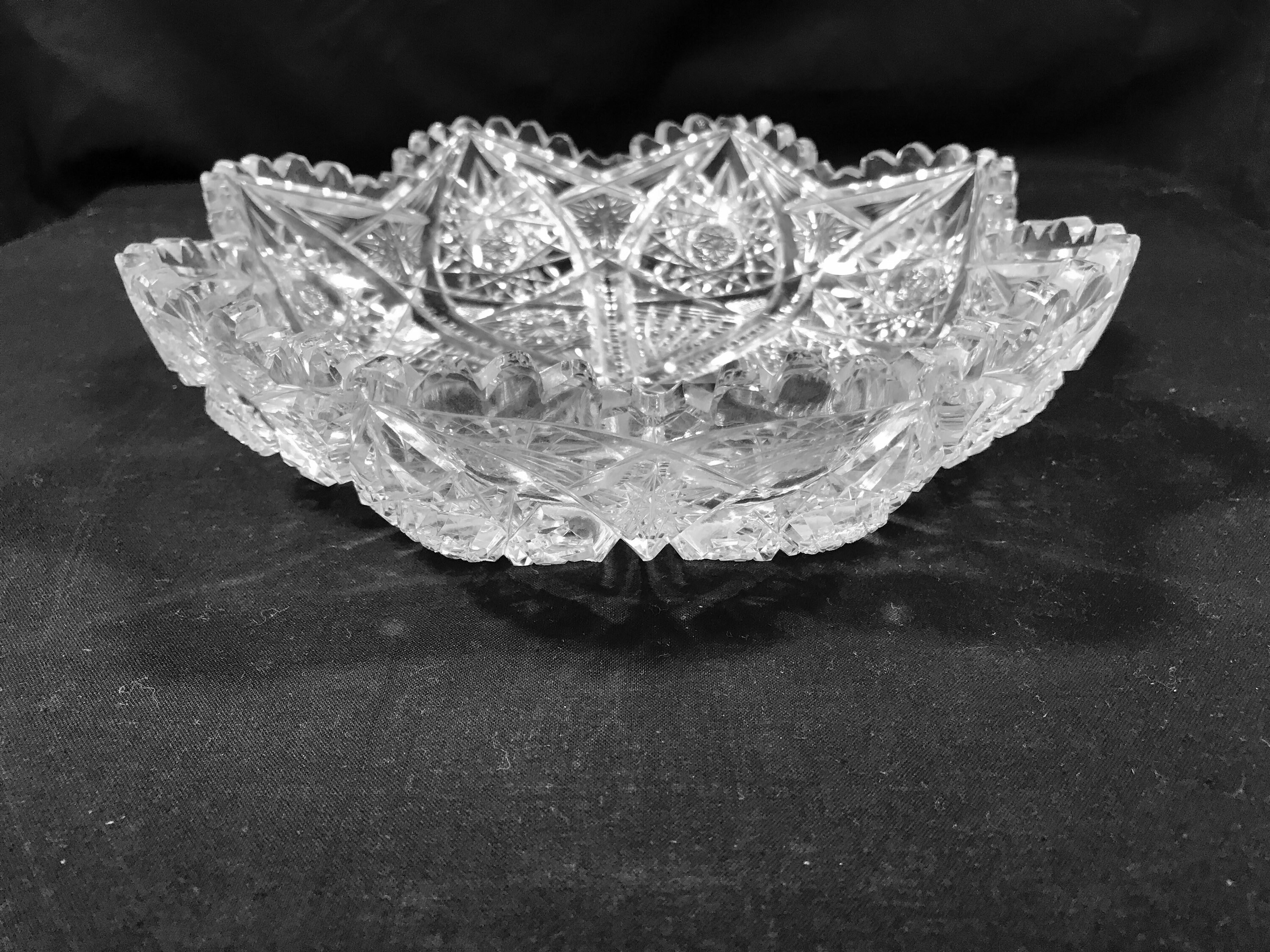 ABCG American Brilliant Cut Glass Star Shaped Bowl 8 3/4" by Pairpoint ...