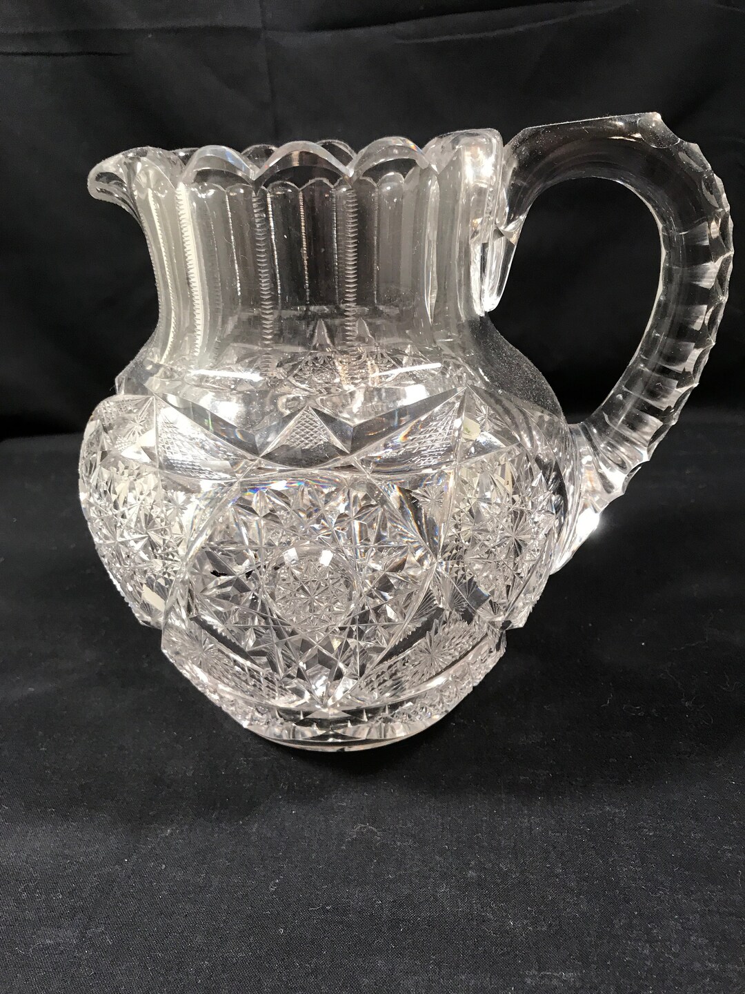 ABCG American Brilliant Cut Glass Pitcher Signed Libbey COLONNA 1896 ...