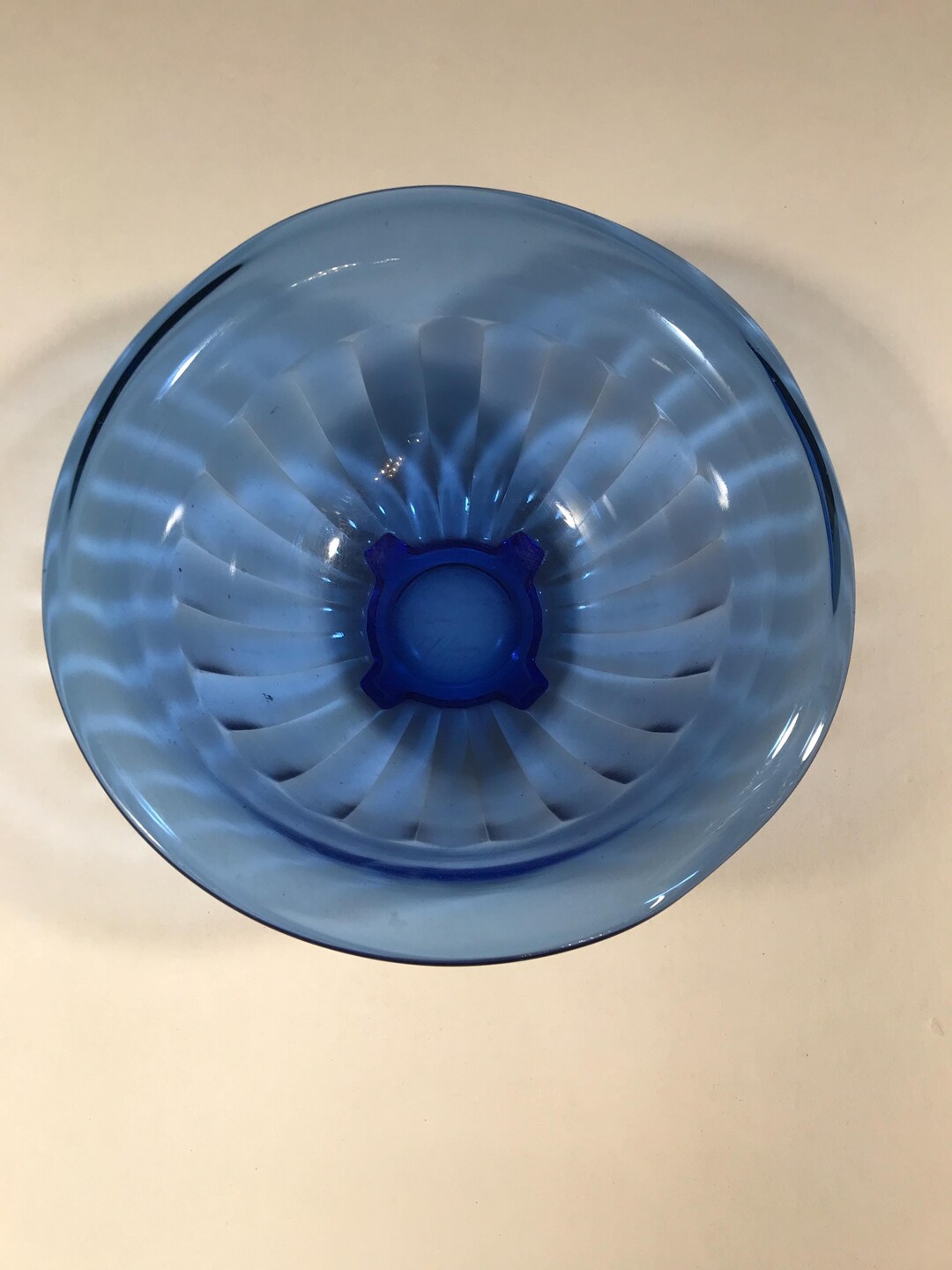 Hazel Atlas Cobalt Blue 8" Pillar Optic Ribbed Mixing Bowl, Perfect! - Etsy