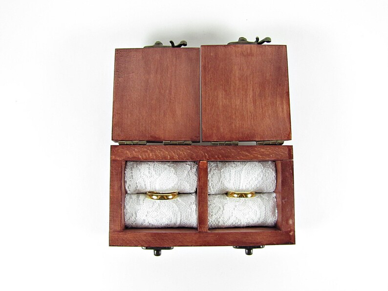 Double Box Rings Wedding Rings Boxes Rustic Wedding Box His - Etsy