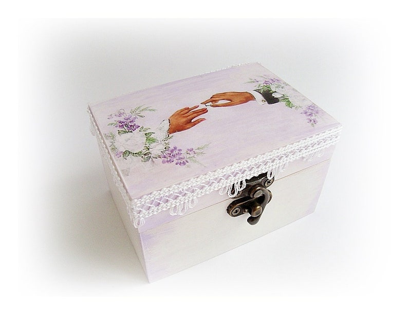 Violet Ring Box Wedding Rings Box Bride and Groom Box | Etsy