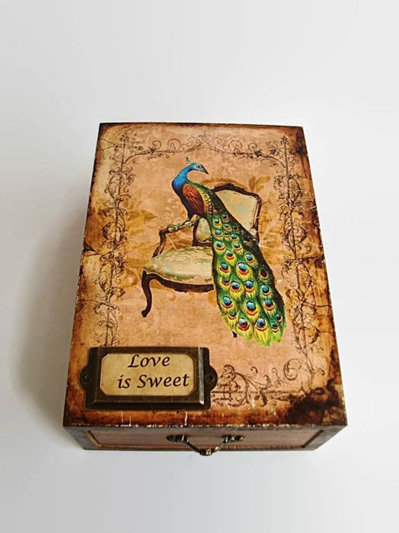 Peacock Box Drawer Jewelry Box Peacock Wedding Gift Peacock - Etsy
