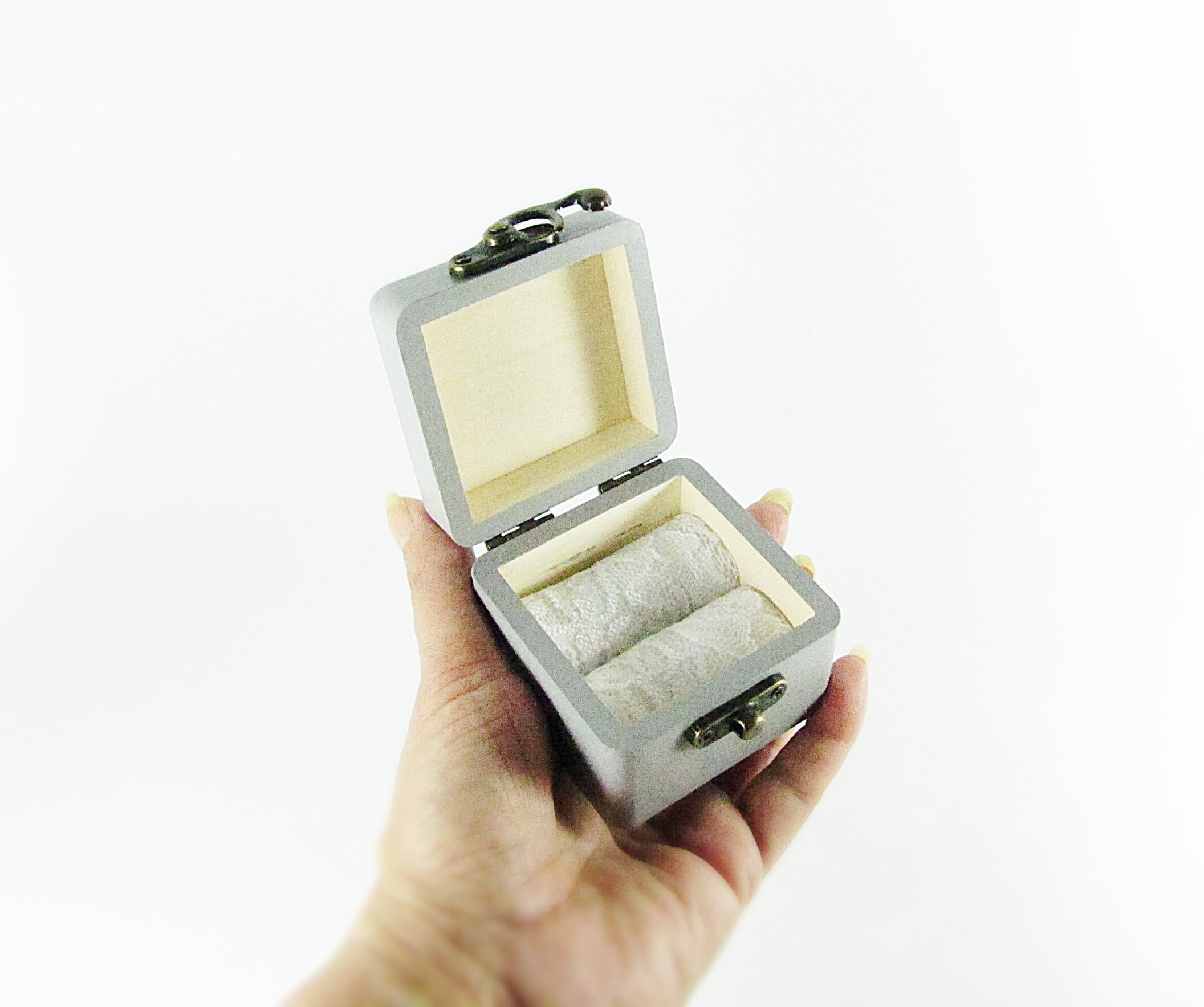 Gray and White Ring Box Ring boxes Mr and Mrs Set of 2 | Etsy