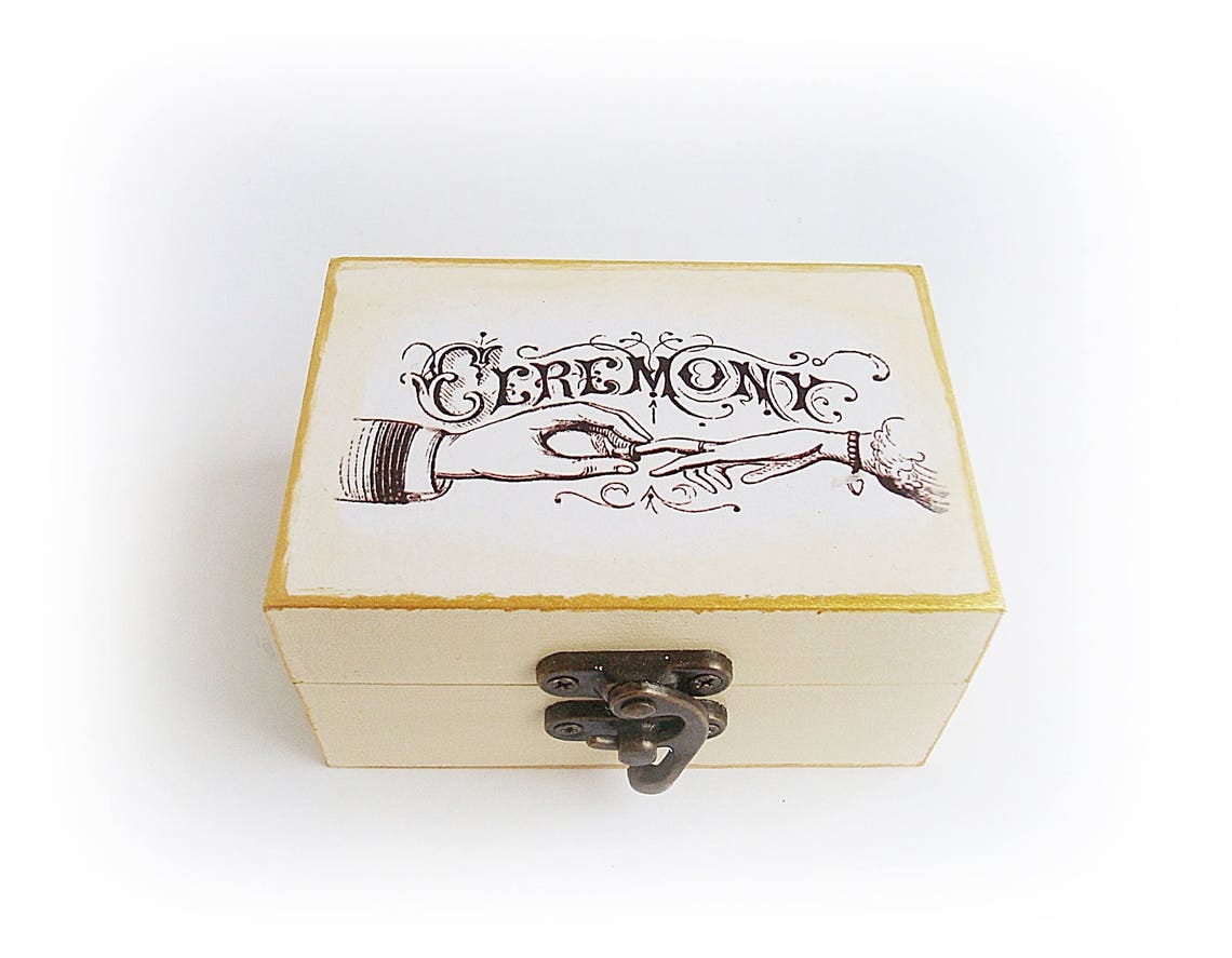 Cream Box Wedding Ring Box Marriage Proposal Wooden Ring - Etsy