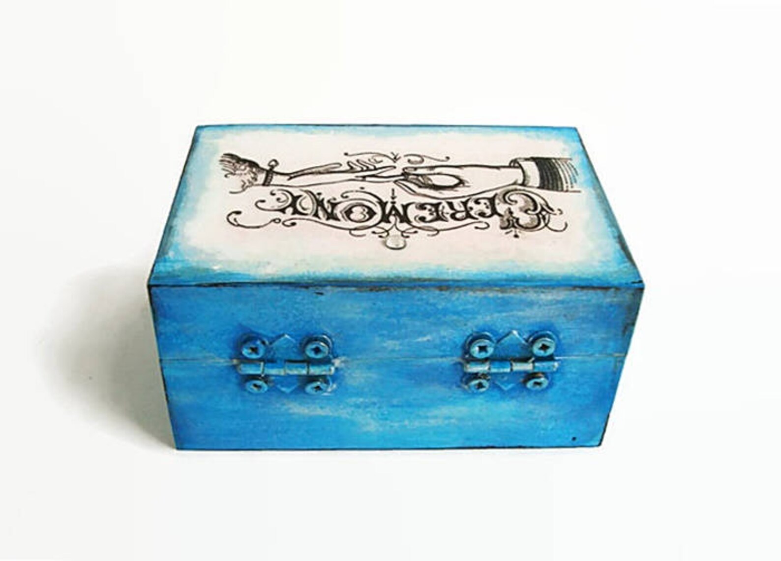 Blue Rings Box Ring Box Wedding Ring Box Wood Blue Wood - Etsy