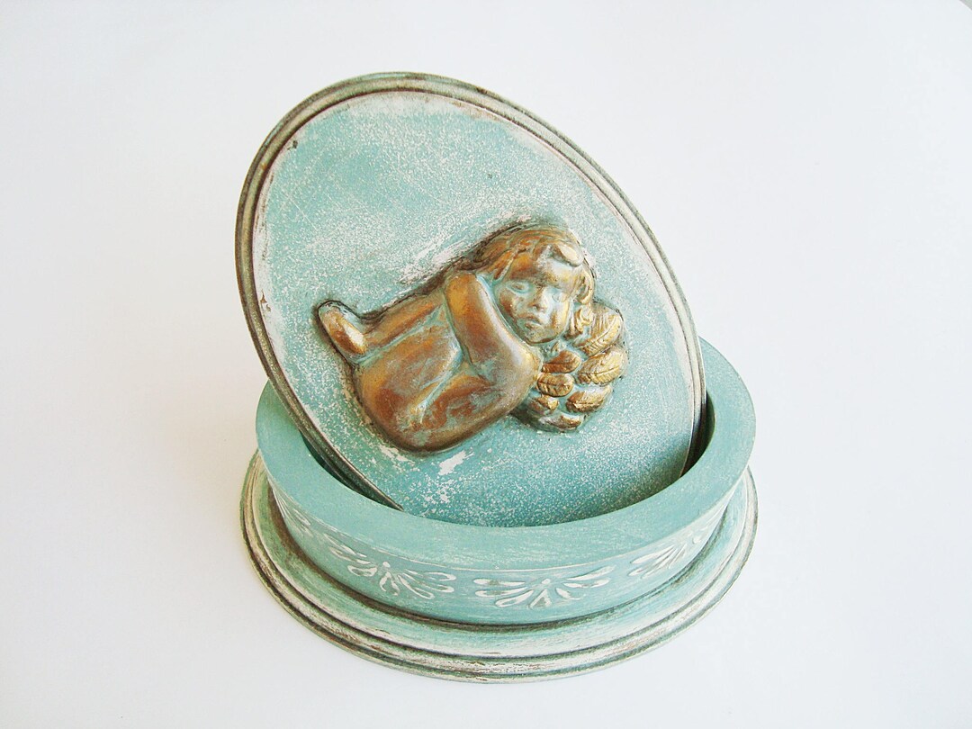 Angel Box, Shabby Chic Box, Wooden Box, Jewelry Box, Antique Angel Box ...