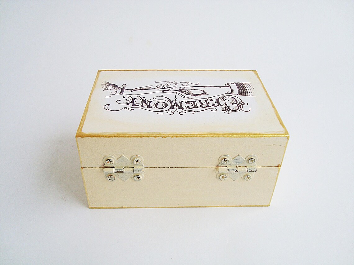 Cream Box Wedding Ring Box Marriage Proposal Wooden Ring - Etsy
