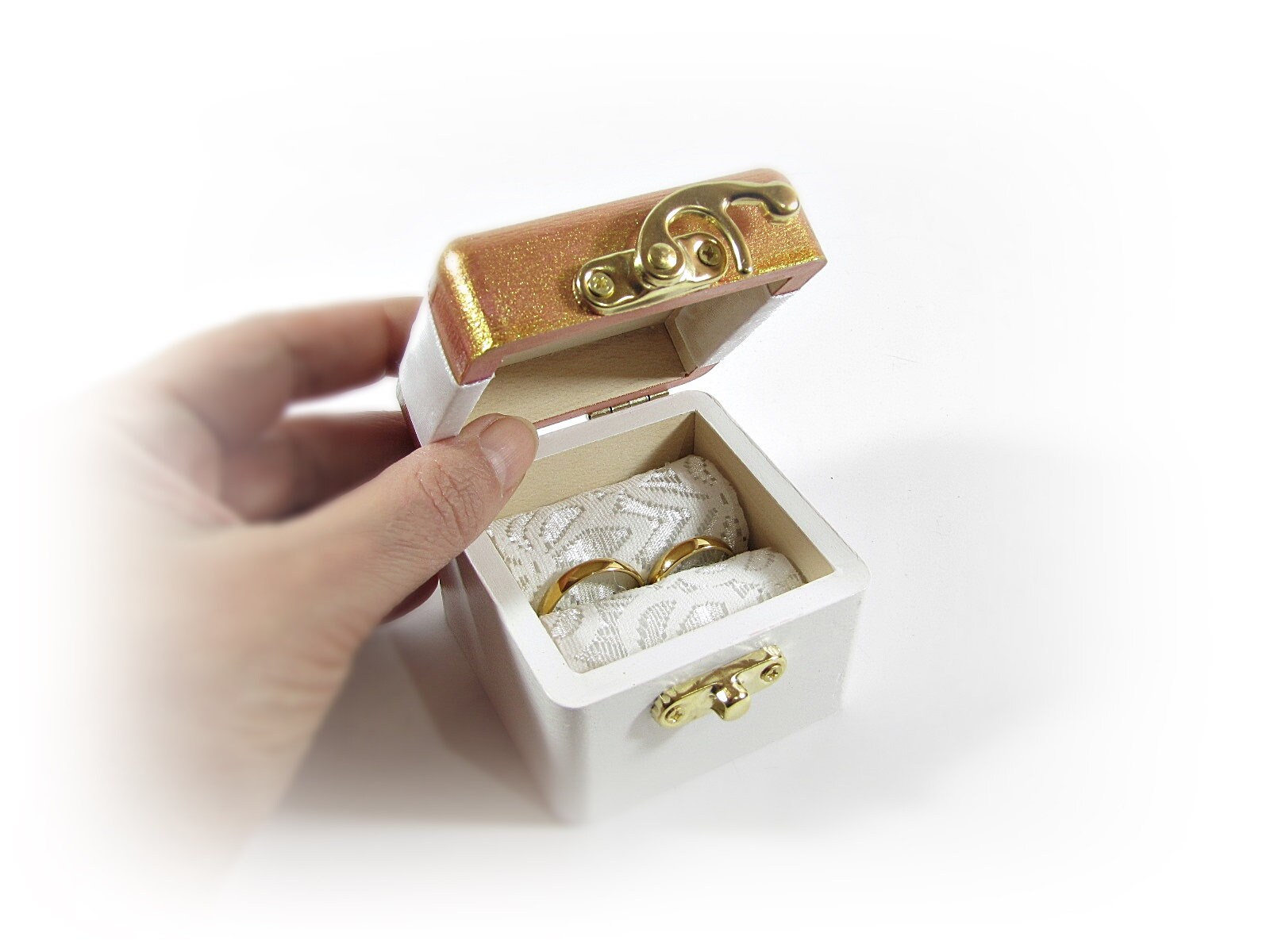 Rose Gold Ring Box Proposal ring box Rose gold and White | Etsy