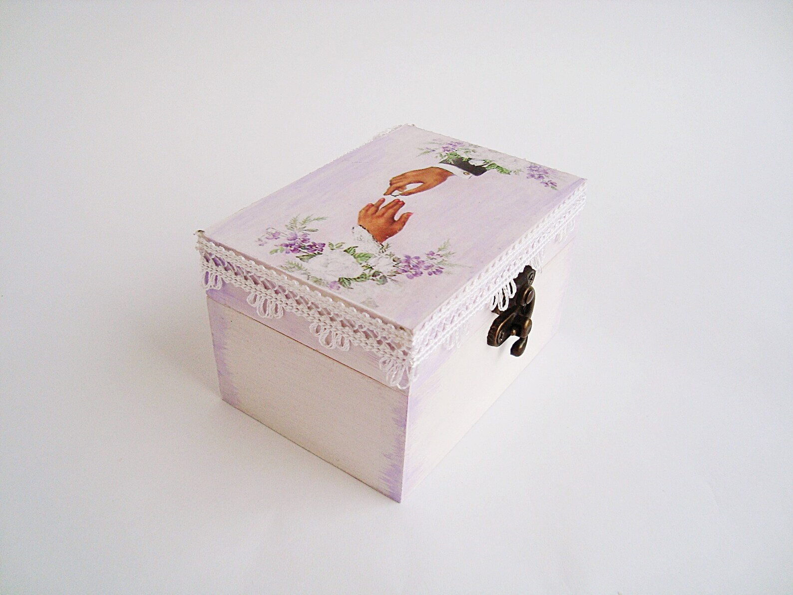 Violet Ring Box Wedding Rings Box Bride and Groom Box | Etsy