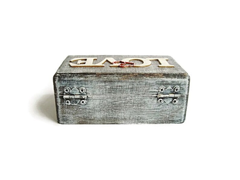 Gray Wedding Ring Box Ring Bearer Box Art Wooden Box Love - Etsy