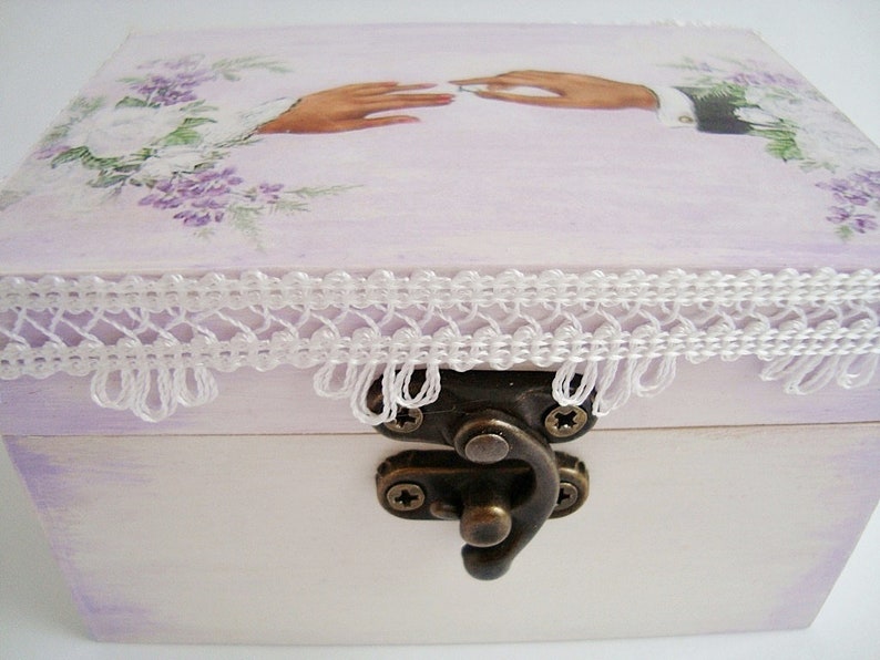 Violet Ring Box Wedding Rings Box Bride and Groom Box | Etsy