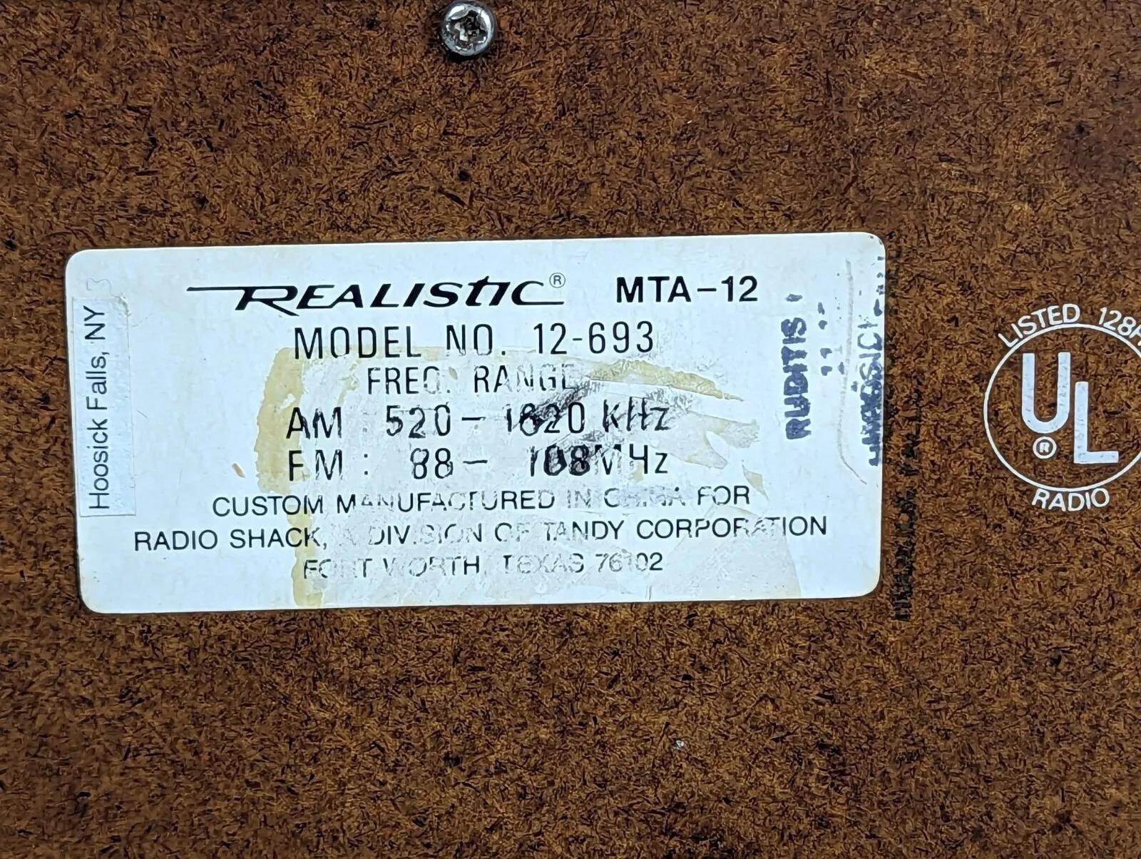 Vintage Realistic MTA-8 AM/FM Radio Model 12-689A Tested & Works - Etsy