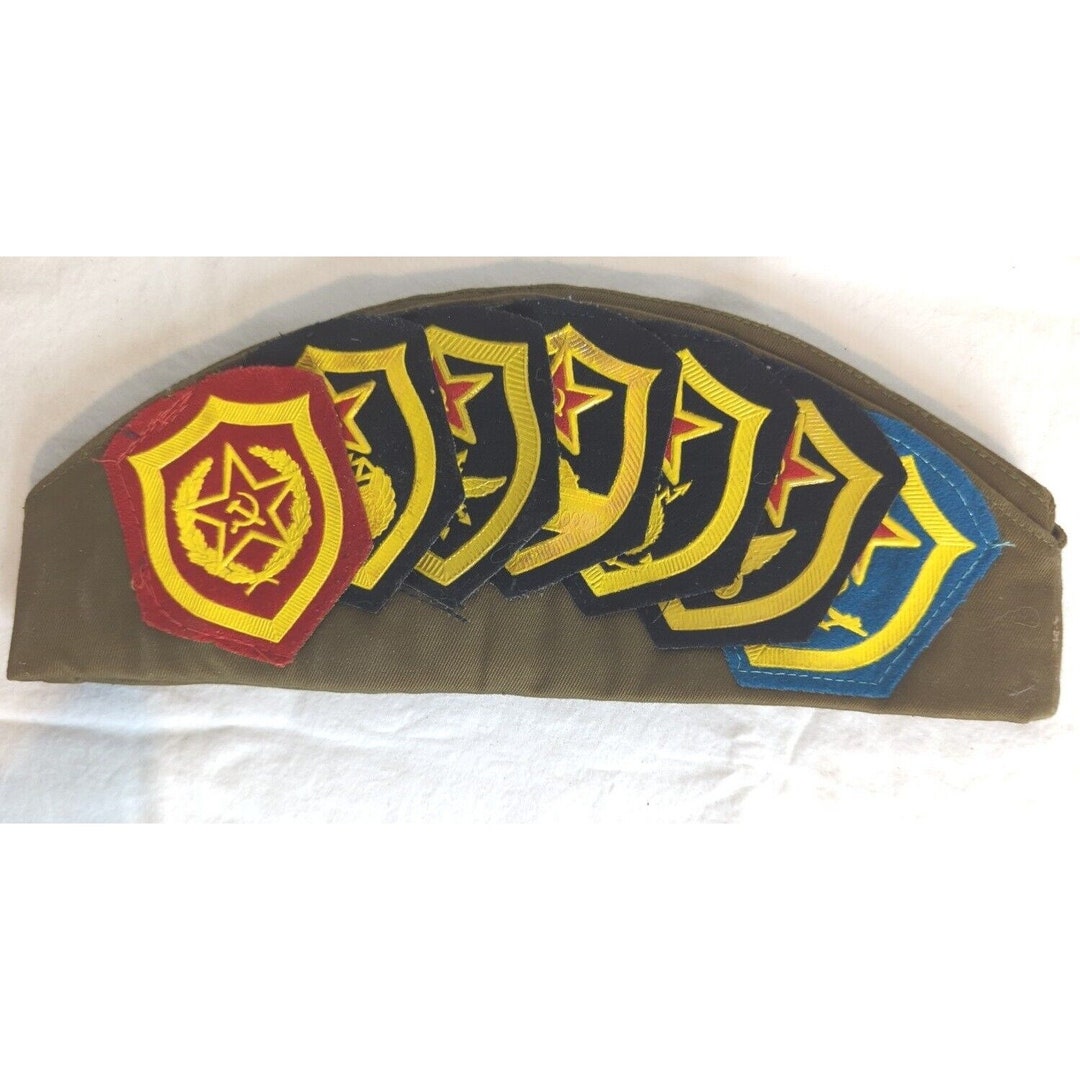 Original Soviet CCCP Side Hat With 11 Pins and 7 Patchs on Opposite ...