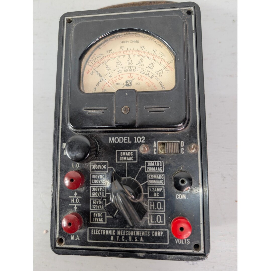 Electronic Measurements Corp Model 102 Analog Multimeter Ohm Volt Amp ...
