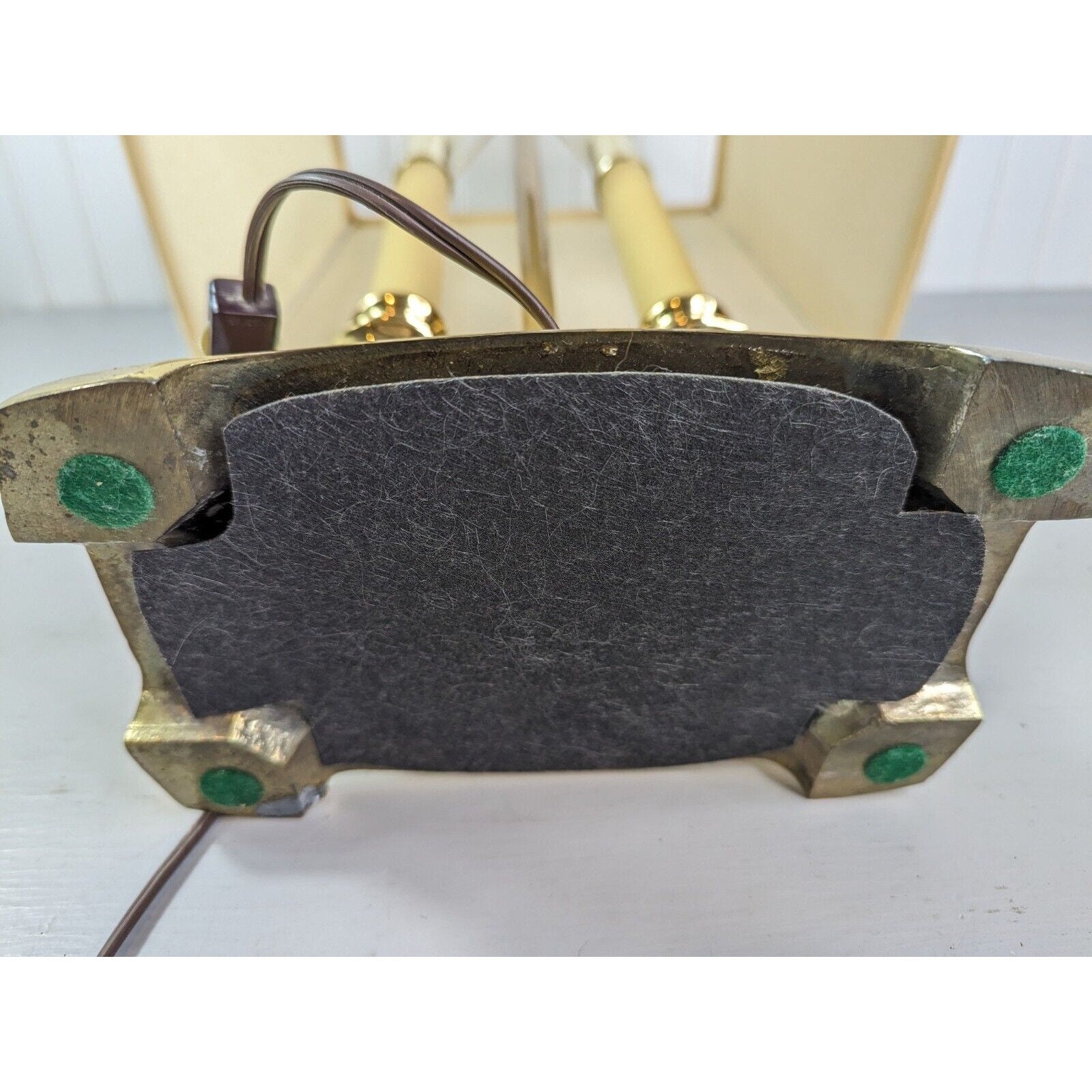 Vintage Brass Two Arm Table Lamp Shiny Brass Height 19, Shade Length 15 ...