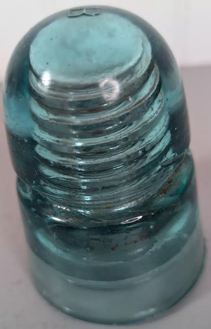 Vintage Glass Insulator Railroad Electric Telephone Pole Light Blue ...
