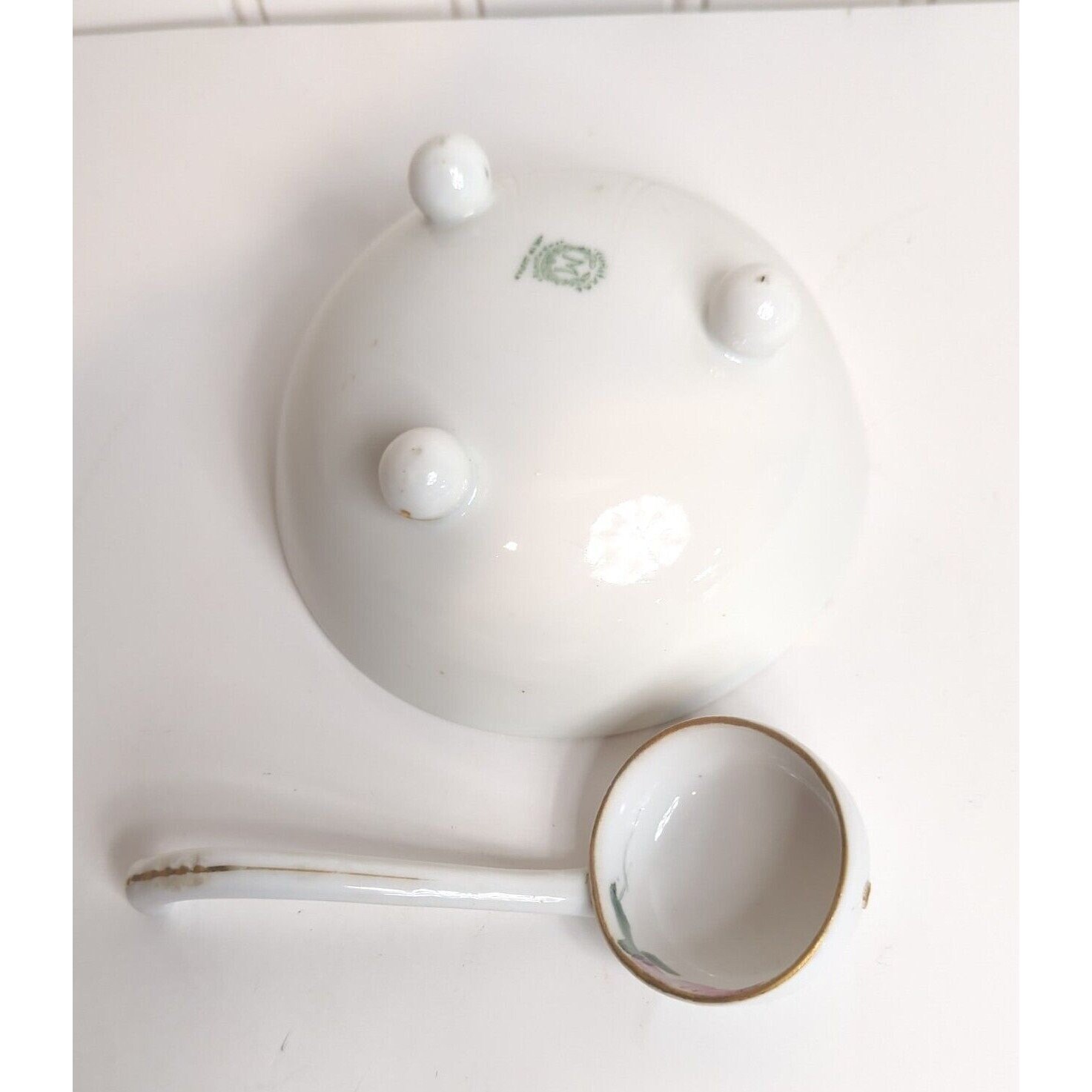Vintage Nippon Porcelain Hand Painted 3 Footed Bowl and Ladle - Etsy