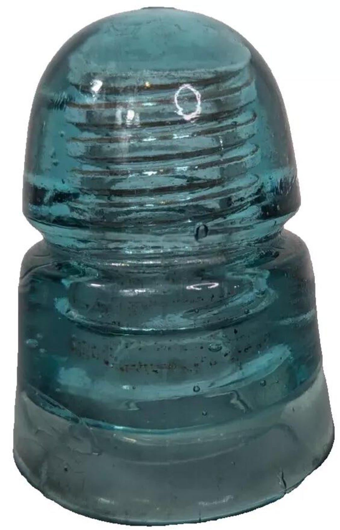 Vintage Glass Insulator Railroad Electric Telephone Pole Light Blue ...