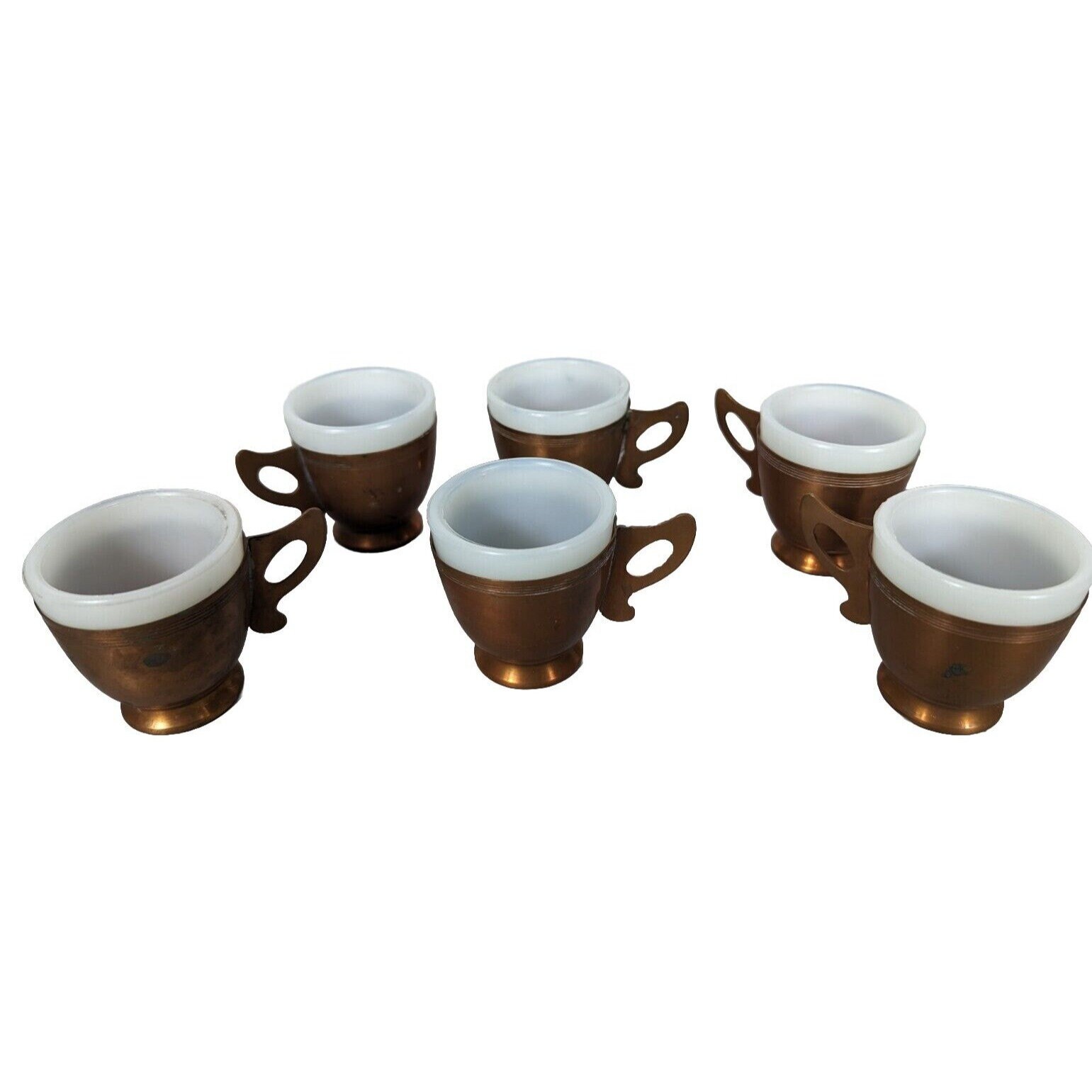 Vintage Dallah Turkish Coffee Arabic Brass Coffee Cups Set 6 Ceramic ...