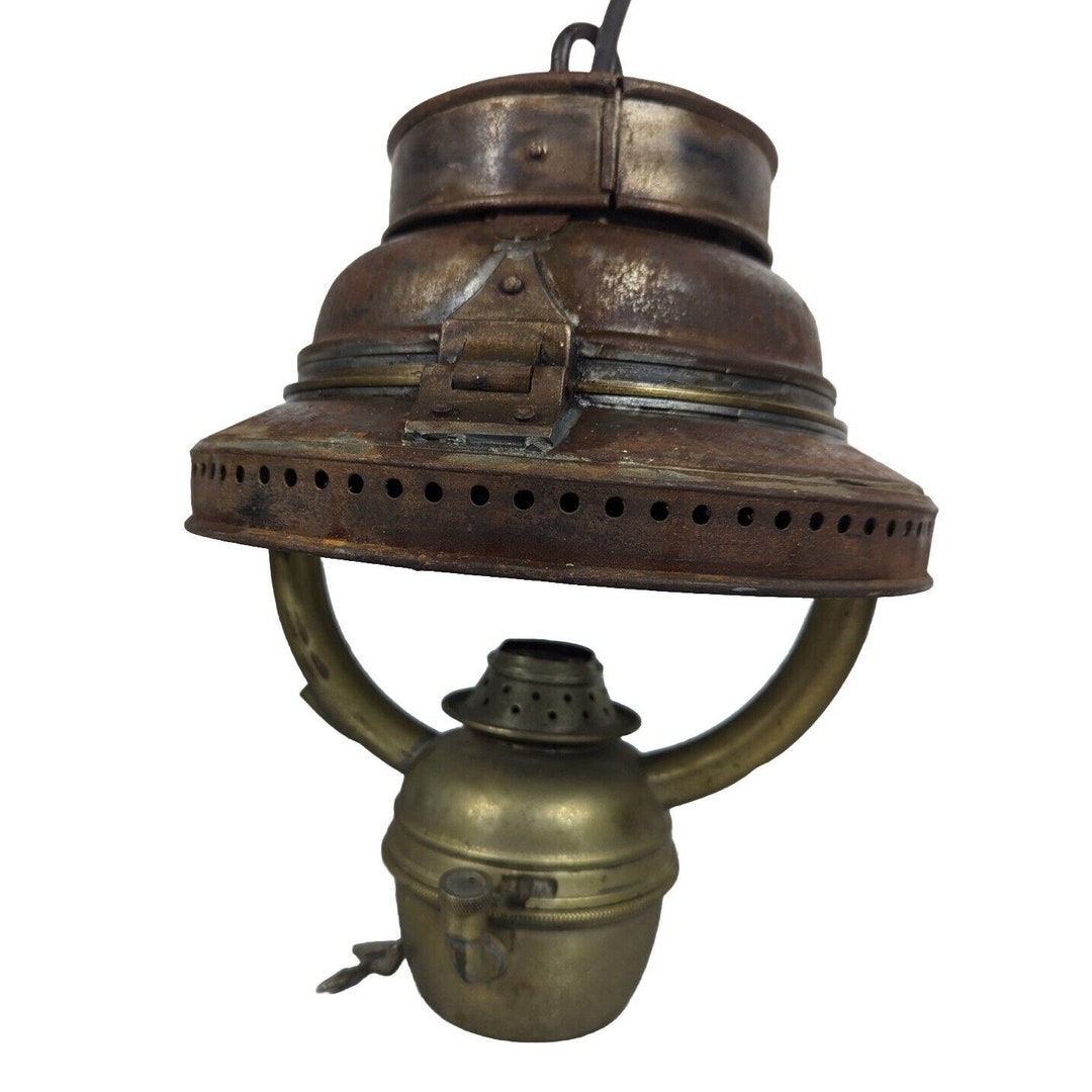 Antique Rare 1800's Ship Oil Lantern Lamp Made England Dia 11"h15 ...