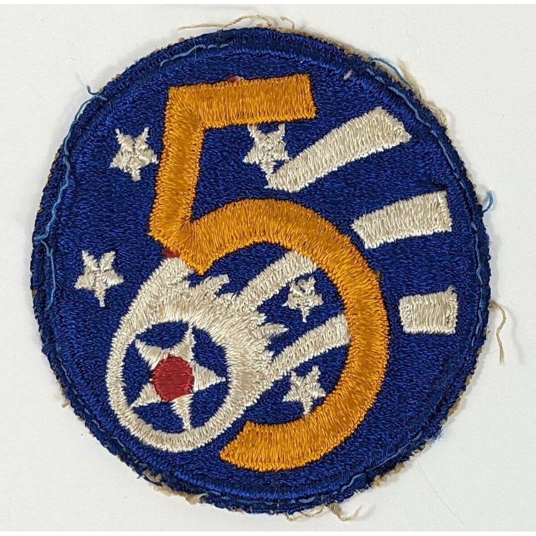 WWII US Army 5th Air Force Patch Full Color RARE Vintage Original ...