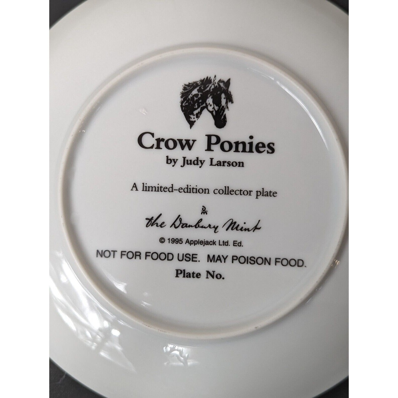 Judy Larson Crow Ponies Collectors Danbury Mint Plate 1995 D8. 5 ...