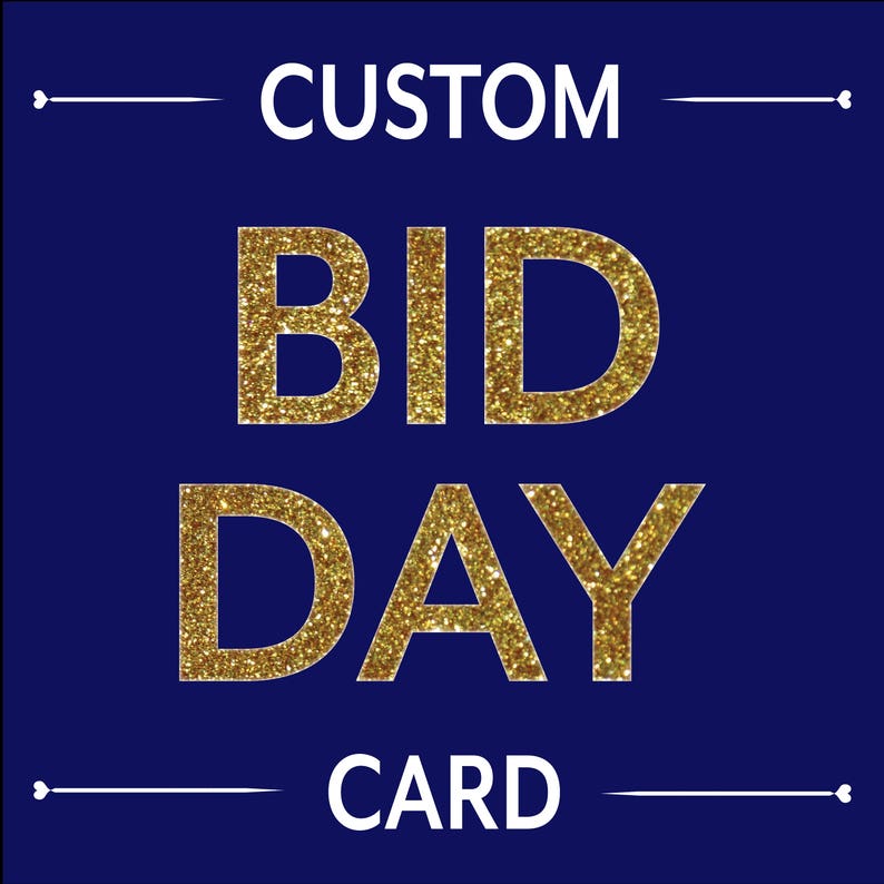 Custom Order: Bid Day Card Digital File - Etsy