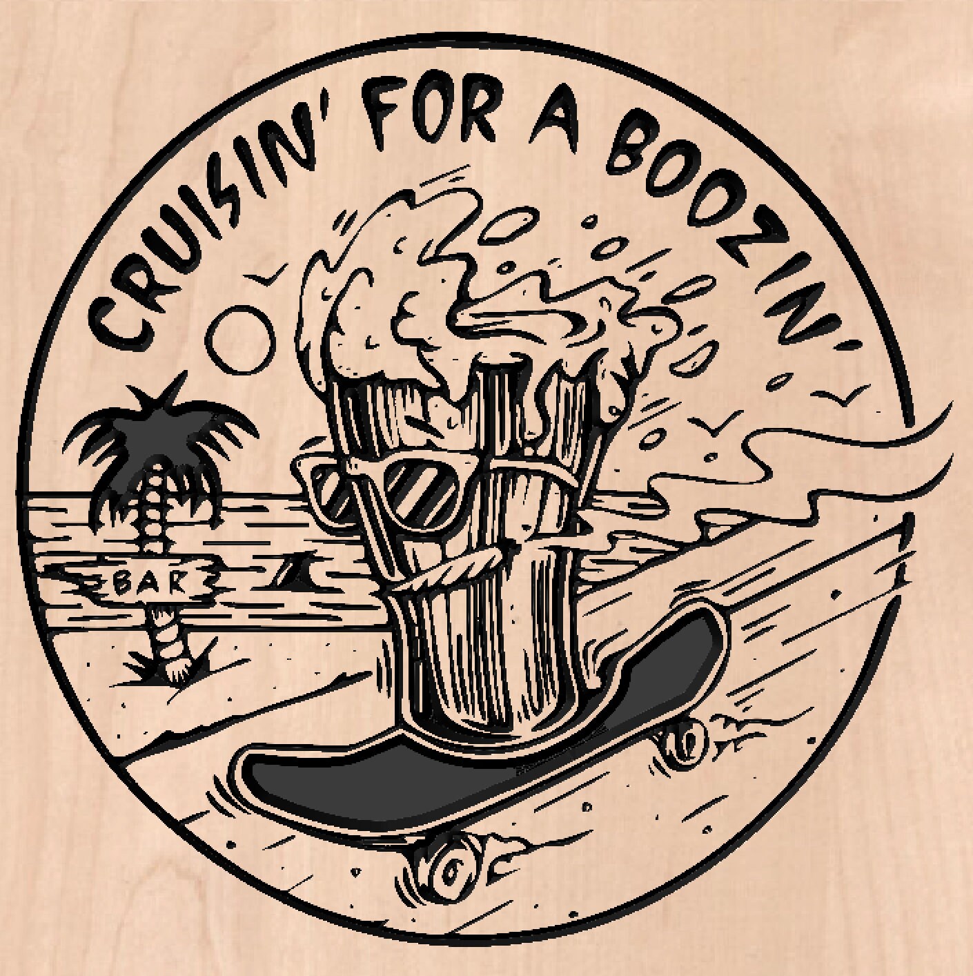 Cruisin' for a Boozin' Bar Sign Graphic - Etsy UK